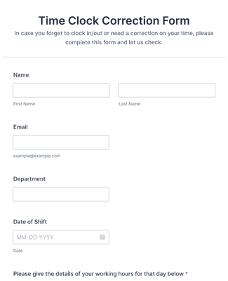 Time Clock Adjustment Form Template | Jotform