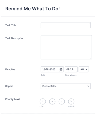 To Do Reminder Form Template | Jotform