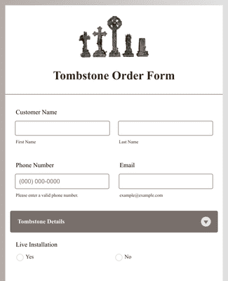 Tombstone Order Form Template | Jotform