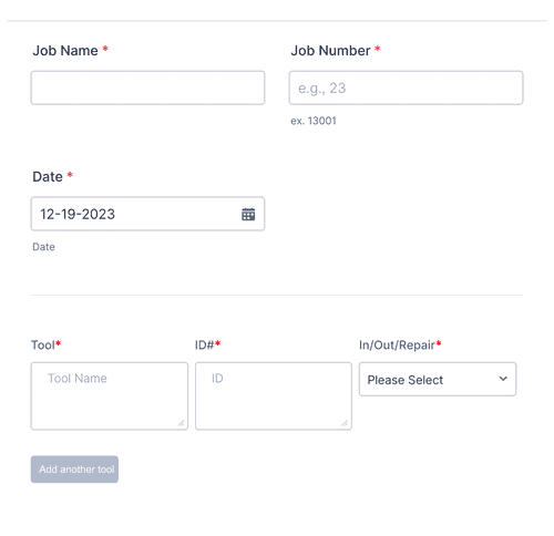 Tool and Material Transfer Form Template | Jotform