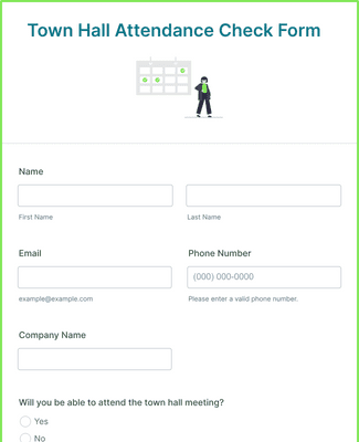 Town Hall Attendance Check Form Template | Jotform