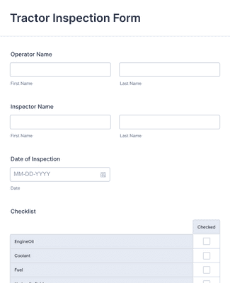Tractor Inspection Form Template | Jotform