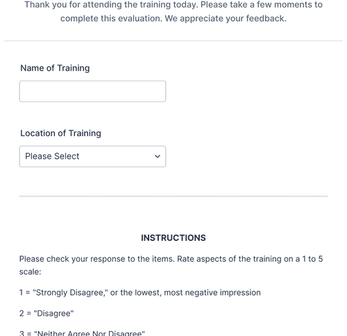 Training Evaluation Questionnaire Form Template | Jotform