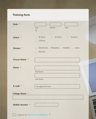Training Form Template | Jotform
