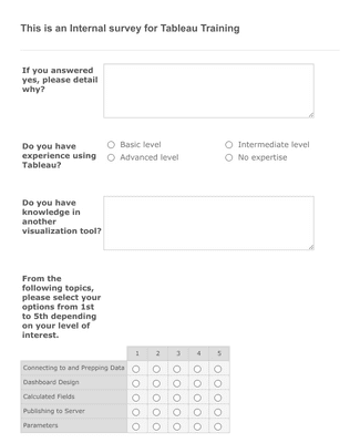 Training User Interest Survey Form Template | Jotform