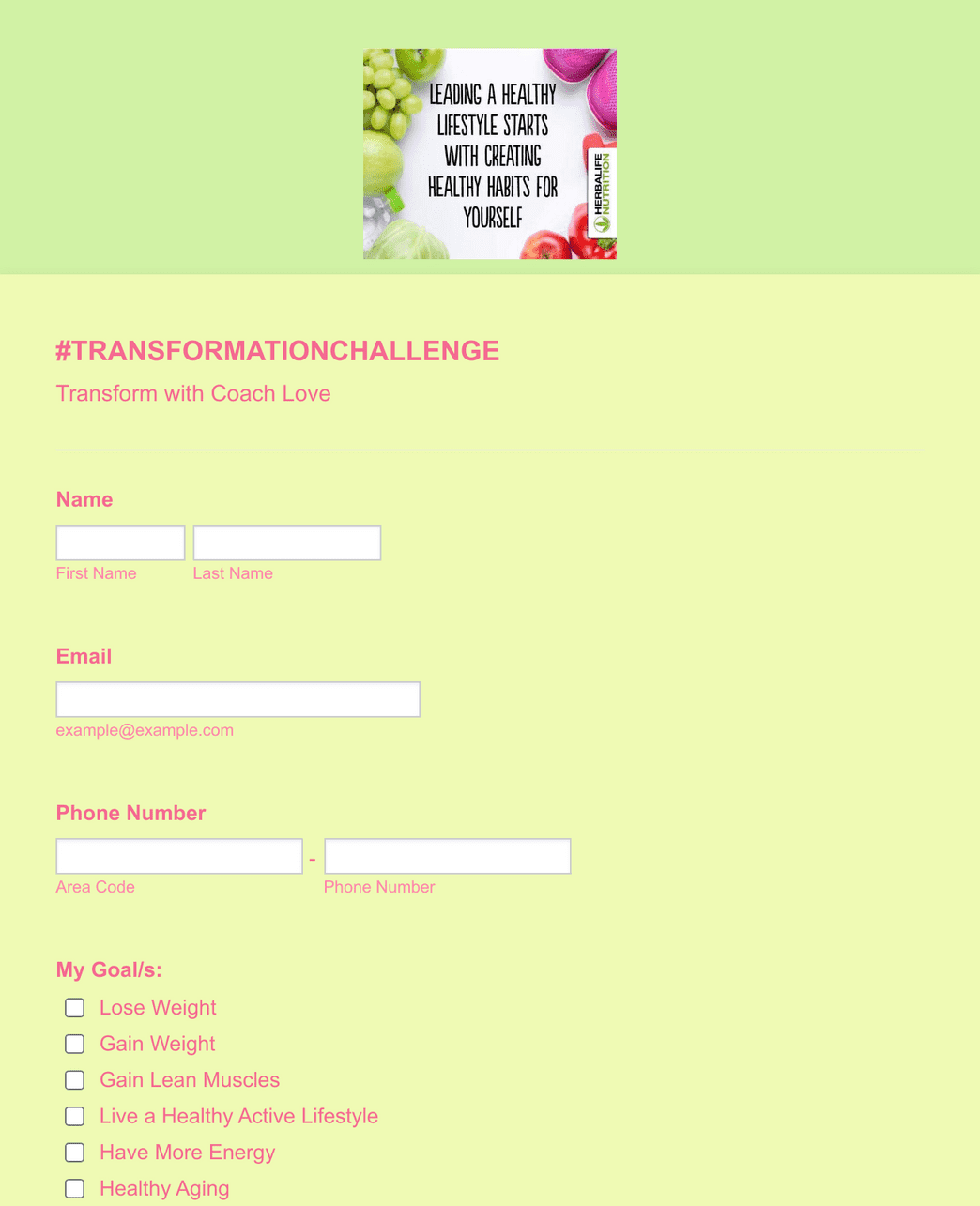 #TRANSFORMATIONCHALLENGE Form Template | Jotform