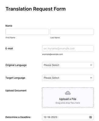 Translation Request Form Template | Jotform