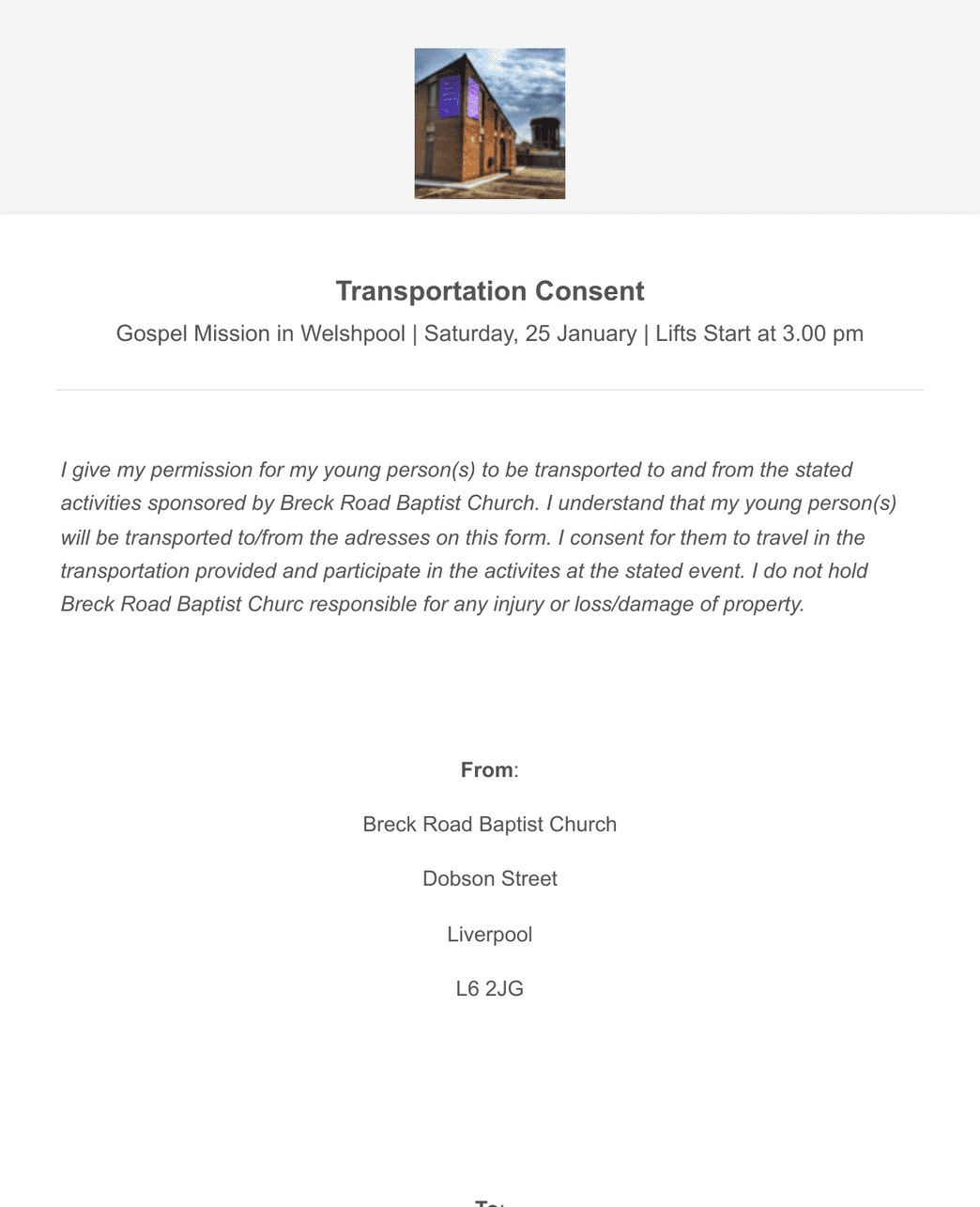 Transportation Consent Form Template | Jotform