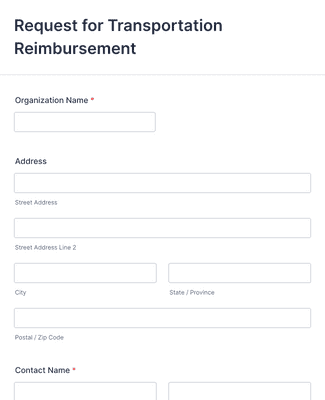 Transportation Reimbursement Form Template | Jotform
