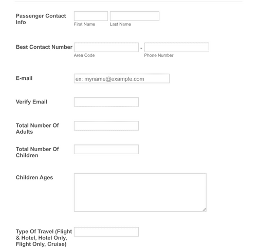 Travel Booking Request Form Template | Jotform