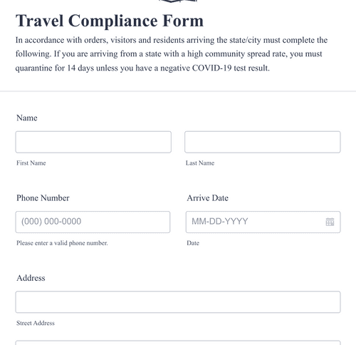 Travel Compliance Form Template | Jotform