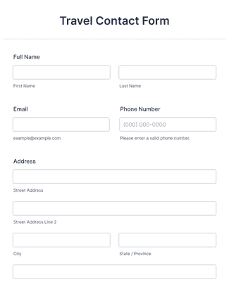 Travel Contact Form Template | Jotform