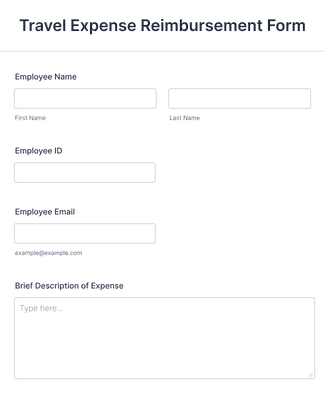 Travel Expense Reimbursement Form Template | Jotform