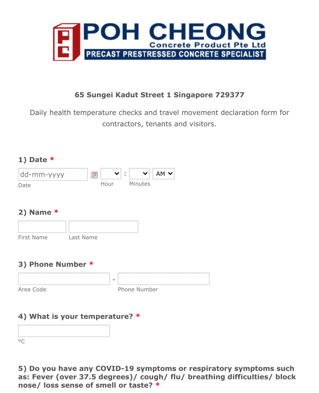Travel Movement Declaration Form Template | Jotform