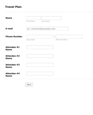 Travel Plan Form Template | Jotform