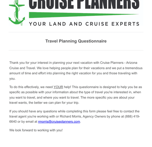 Travel Planning Form Template | Jotform