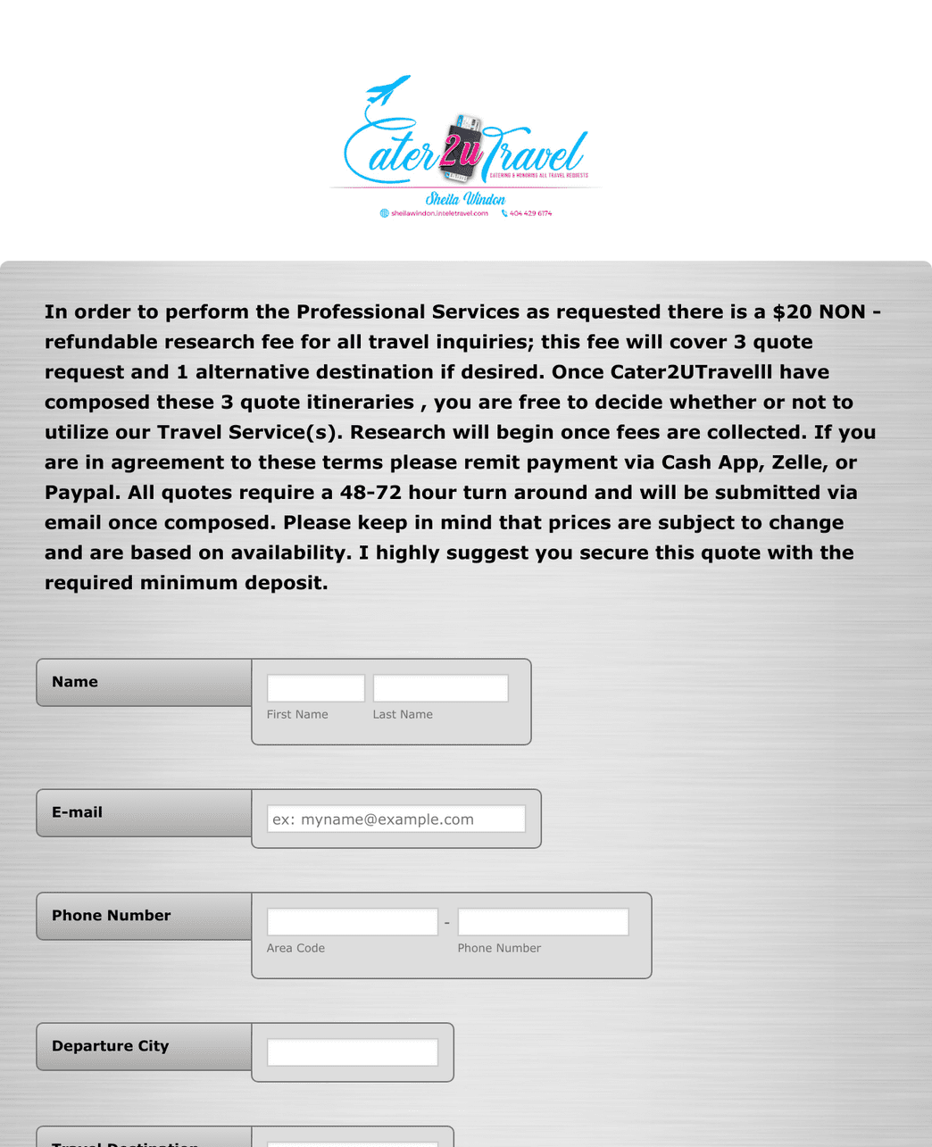 Travel Registration Fee Form Template | Jotform