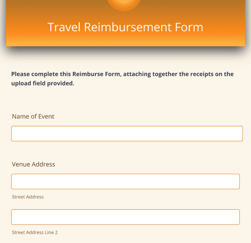Travel Reimbursement Form Template | Jotform