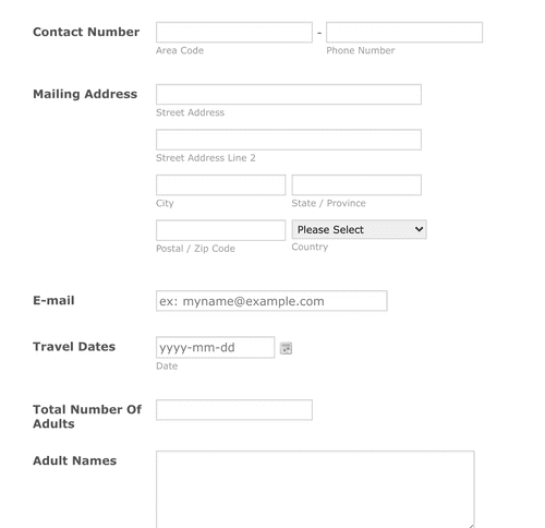 Travel Request Booking Form Template | Jotform