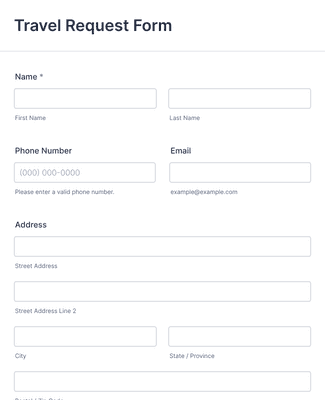 Travel Request Form Template | Jotform