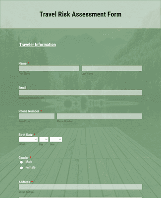 Travel Risk Assessment Form Template | Jotform