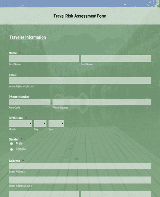 Travel Risk Assessment Form Template | Jotform