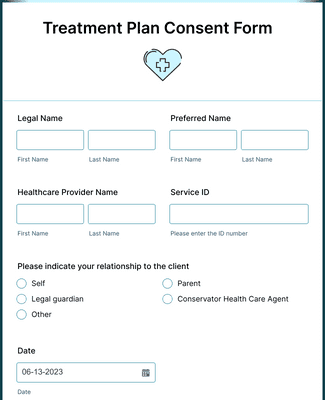 Treatment Plan Consent Form Template | Jotform