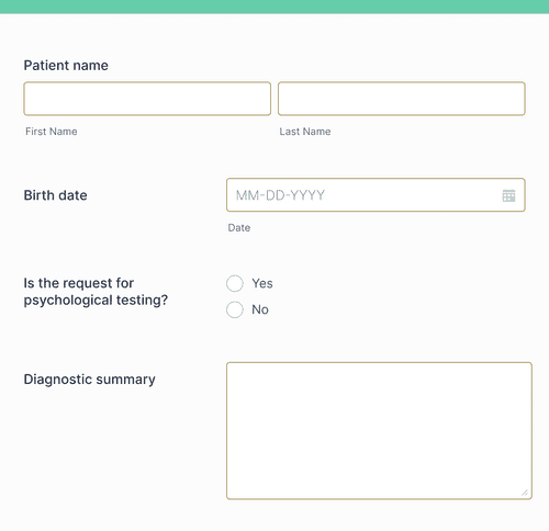 Treatment Plan Development Form Template | Jotform