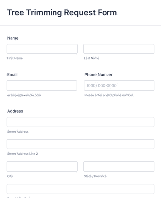 Tree Trimming Request Form Template | Jotform