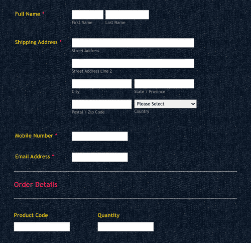 Standard Order Form Template | Jotform