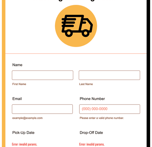 Trucking Booking Form Template | Jotform