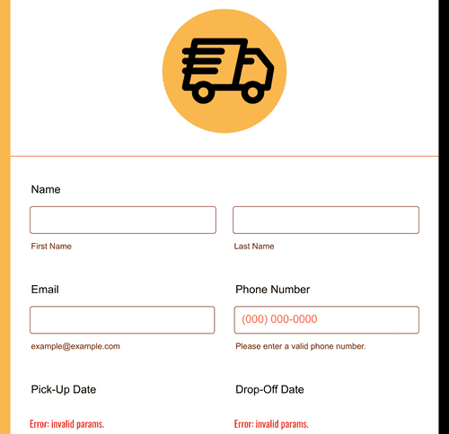 Trucking Booking Form Template | Jotform