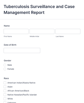 Tuberculosis Surveillance Form Template | Jotform
