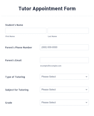 Tutor Appointment Form Template | JotForm