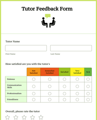 Tutor Feedback Form Template | Jotform