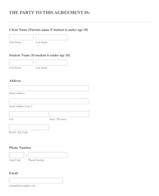 Tutoring Contract Form Template | Jotform