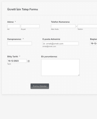Ücretli İzin Talep Form Şablonu | Jotform