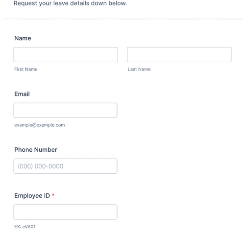 Undertime Request Form Template | Jotform