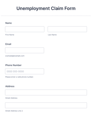 Unemployment Claim Form Template | Jotform
