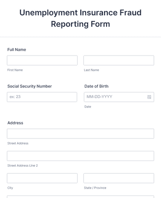Unemployment Insurance Fraud Reporting Form Template | Jotform