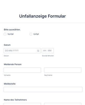 Unfallanzeige Formular Formularvorlage | Jotform
