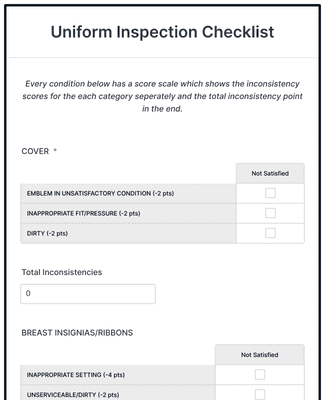 Uniform Inspection Checklist Form Template | Jotform