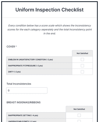 Uniform Inspection Checklist Form Template | Jotform