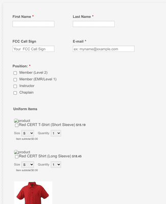 Uniform Order Form Template | Jotform