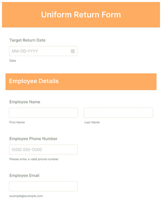 Uniform Return Form Template | Jotform