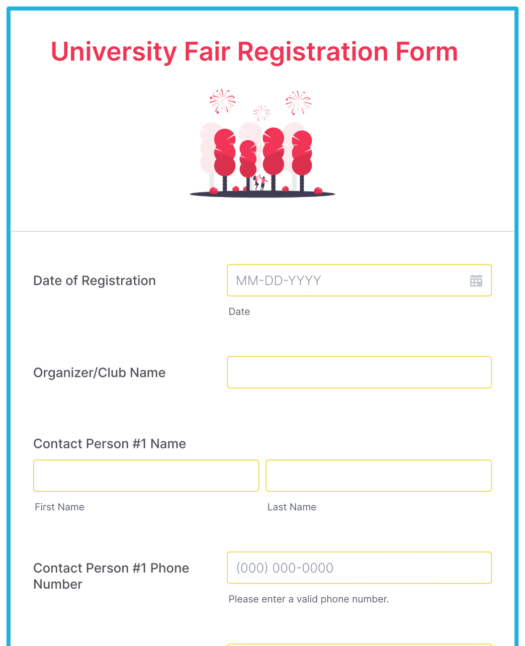 University Fair Registration Form Template | Jotform
