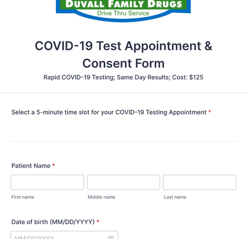 COVID-19 Rapid Test Appointment and Consent Form - CPESN Form Template ...
