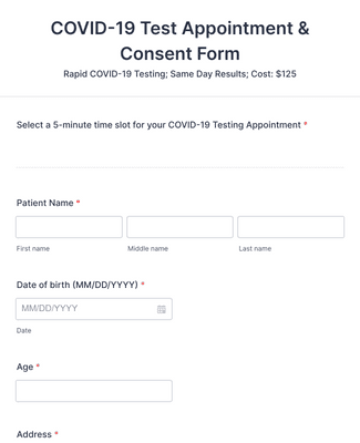 COVID-19 Rapid Test Appointment and Consent Form - CPESN Form Template ...