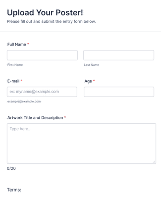 Upload Form - Upload Entry Poster Form Template | Jotform