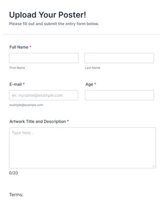 Upload Form - Upload Entry Poster Form Template | Jotform